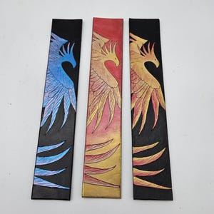 Phoenix Leather Bookmark - Etsy
