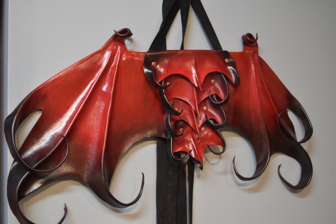 Shades of Red Wearable Leather Dragon Wings - Custom Order in These ...