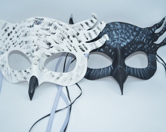 Snowy Owl Mask, Masquerade Masks Women, Owl Mask, Leather Mask, Bird ...
