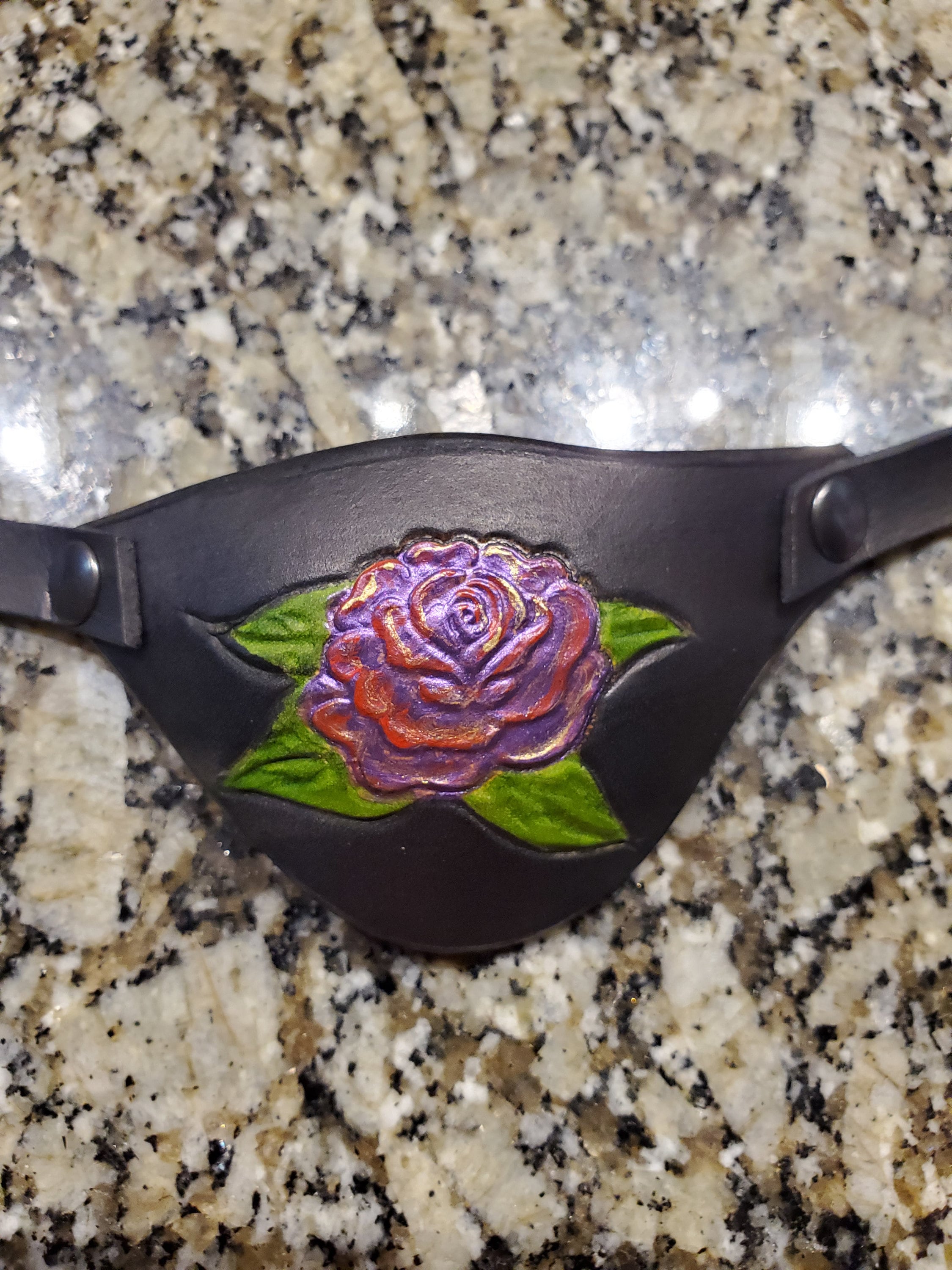 Flower Eyepatch - White Lily, Rose , Other - Leather Eye Patch With ...