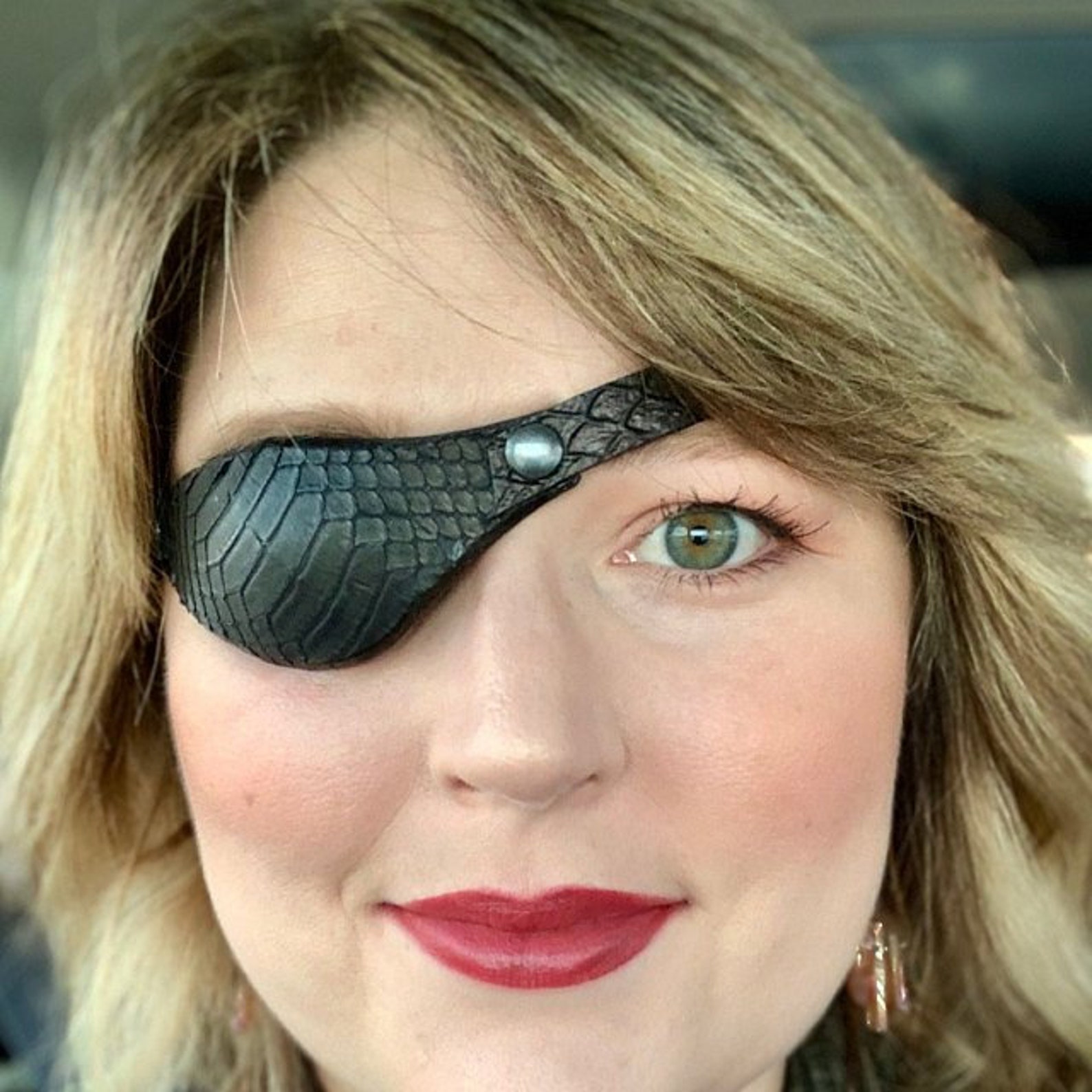 Black Dragon Leather Eye Patch With Adjustable Buckle Will - Etsy