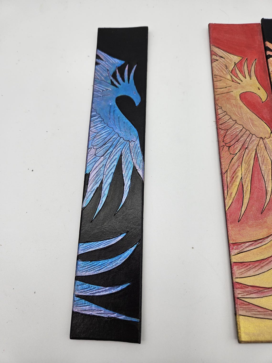 Phoenix Leather Bookmark - Etsy