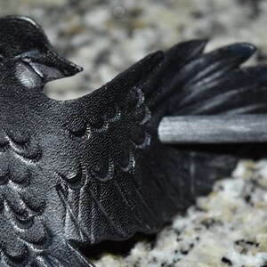 Leather Hair Stick Crow or Raven Hair Stick - Etsy