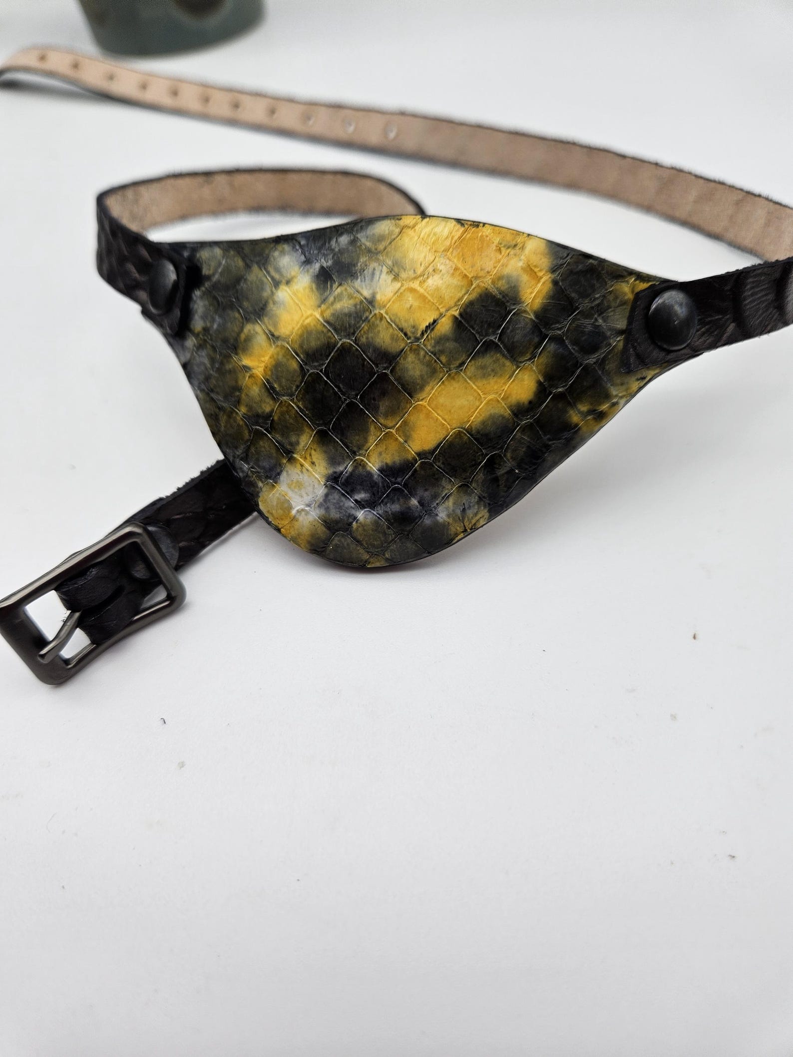 Dragon Scale Leather Eye Patch With Adjustable Buckle for Unisex -will ...