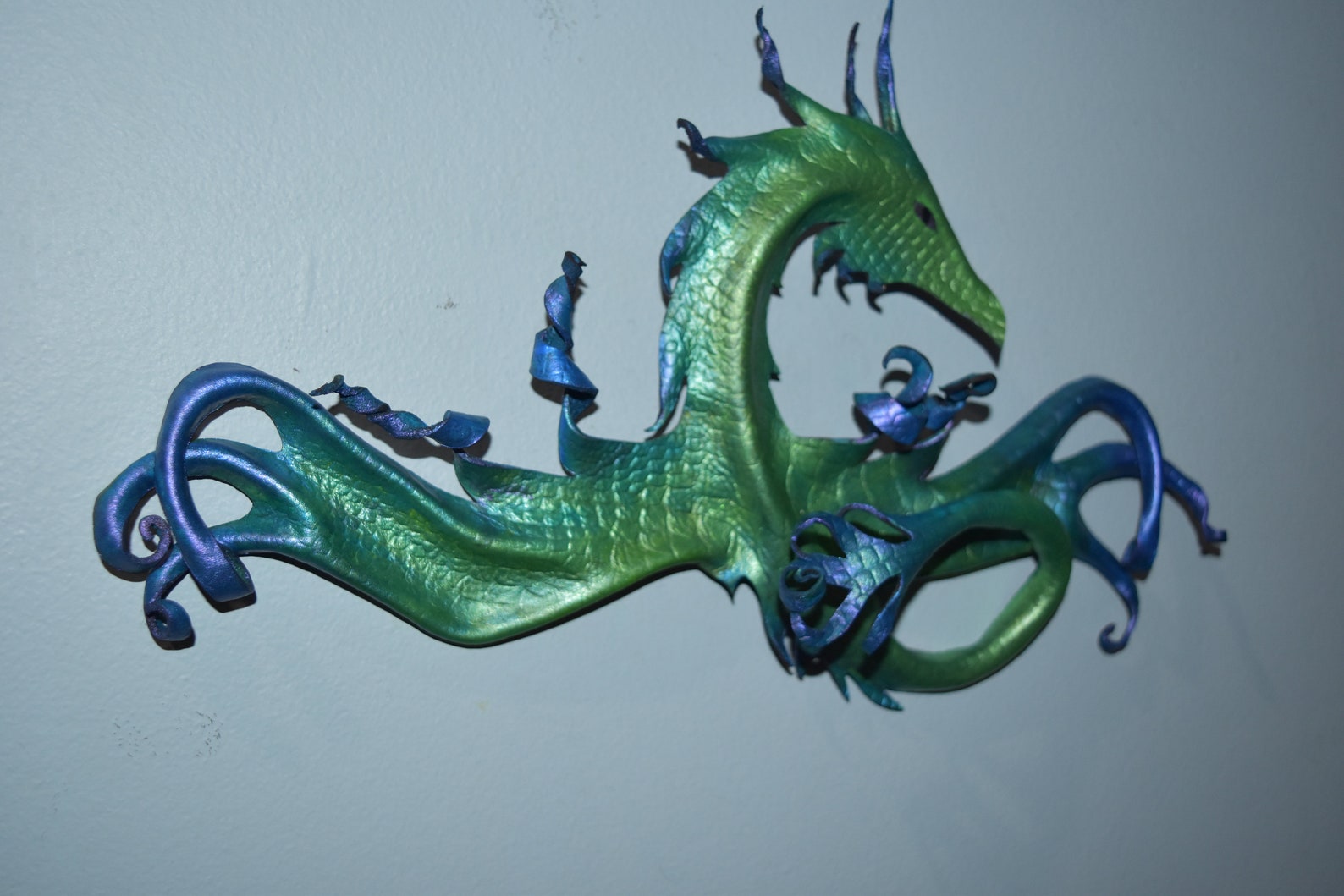 Leather dragon sea serpent wall hanging 14 inch wingspan | Etsy