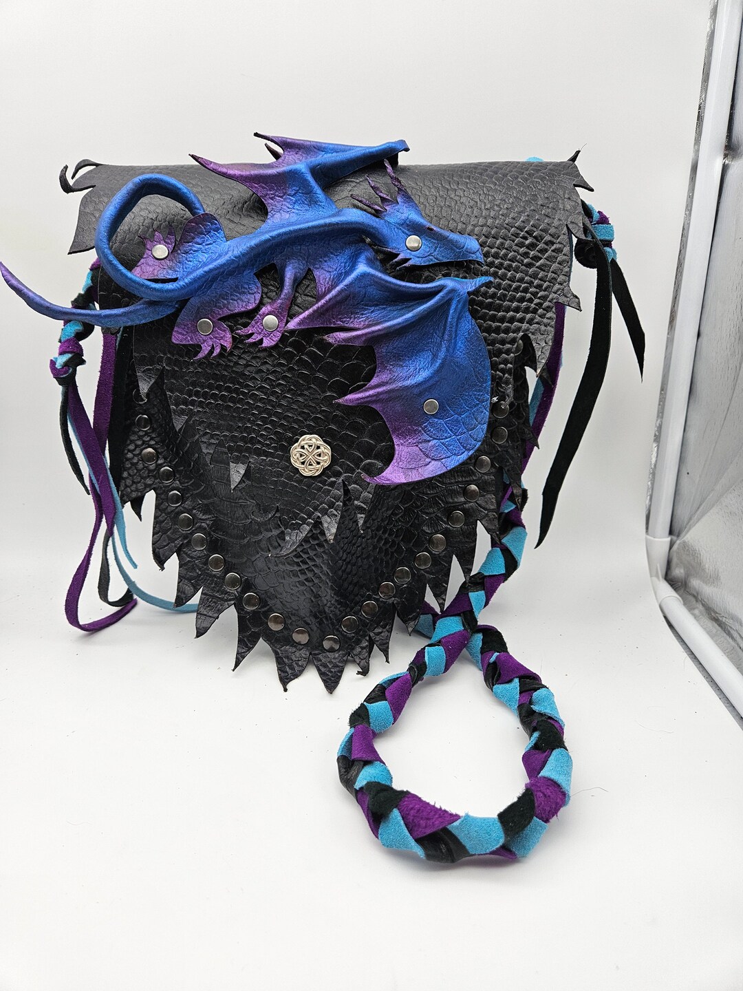 Fantasy Dragon Leather Purse Aurora Dragon - 9 Inch Dragon - Custom ...