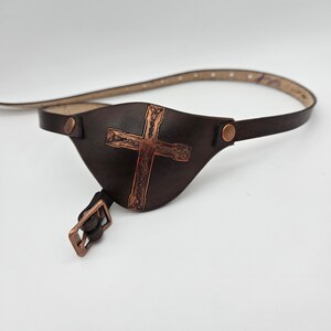 Leather Eyepatch Christian Celtic Cross. Adjustable Buckle Eye Patch ...