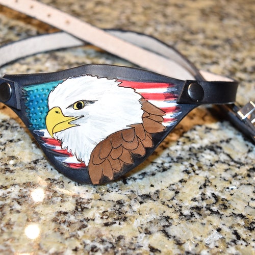 US Flag Distressed Leather Eye Patch With Adjustable Buckle - Etsy