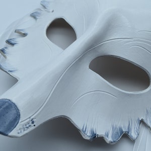 White Wolf Leather Mask White/grey Wolf Mask Custom Order - Etsy