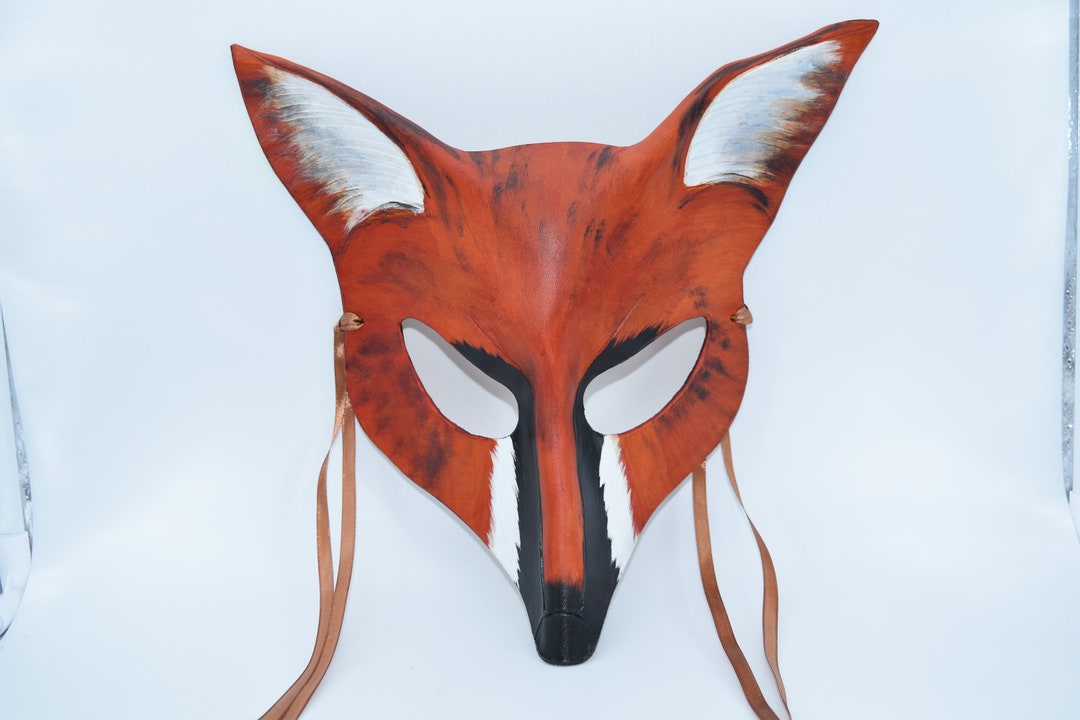 Fox Leather Mask - Orange Fox Mask for Unisex - This One Available Now ...