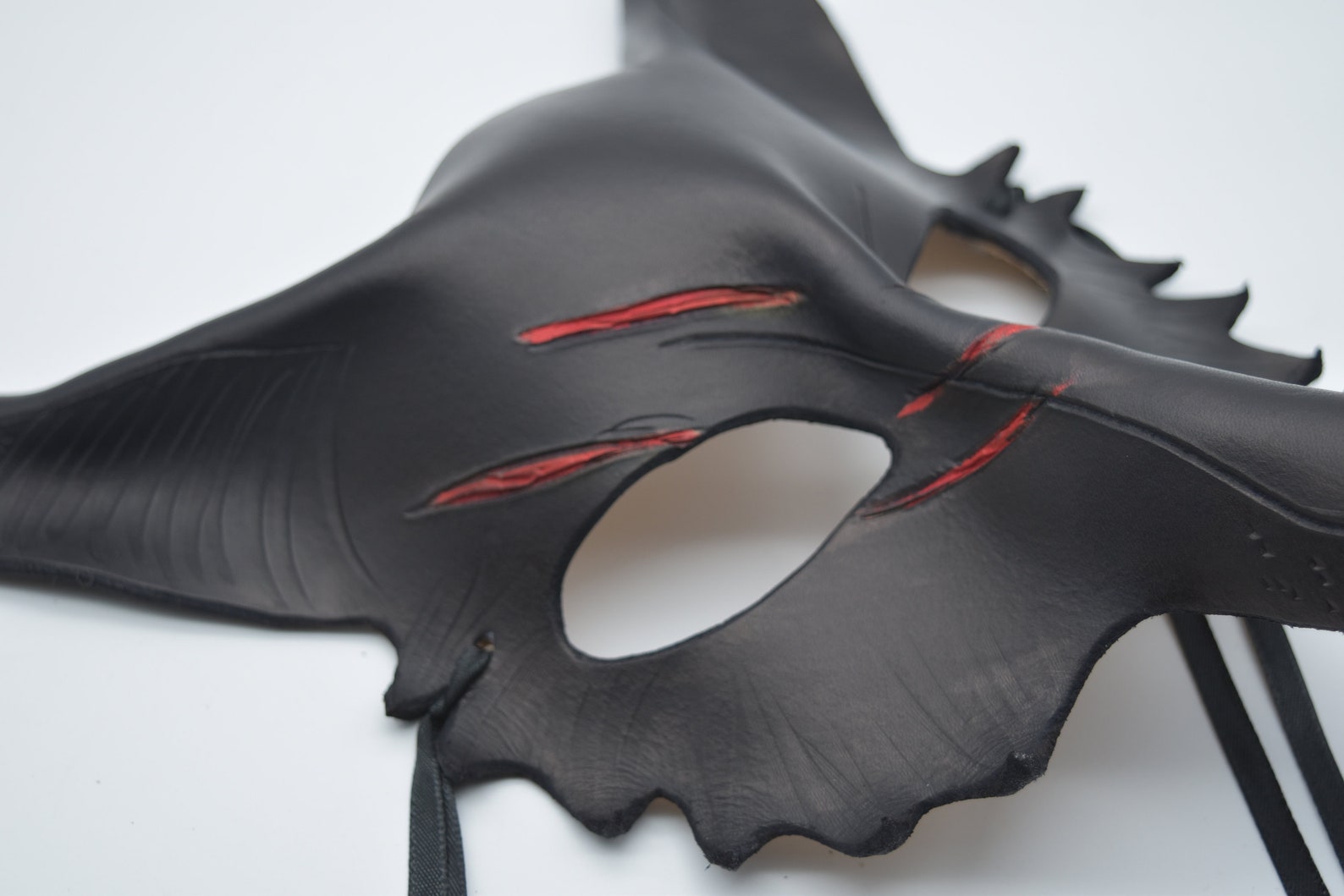 Black Wolf Red Scars Leather Mask Black Wolf Mask This One - Etsy