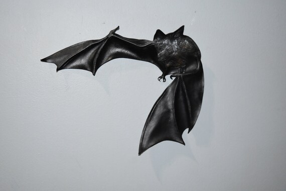 Leather Bat Wall Hanging Flapping in the Air View 10-11 | Etsy