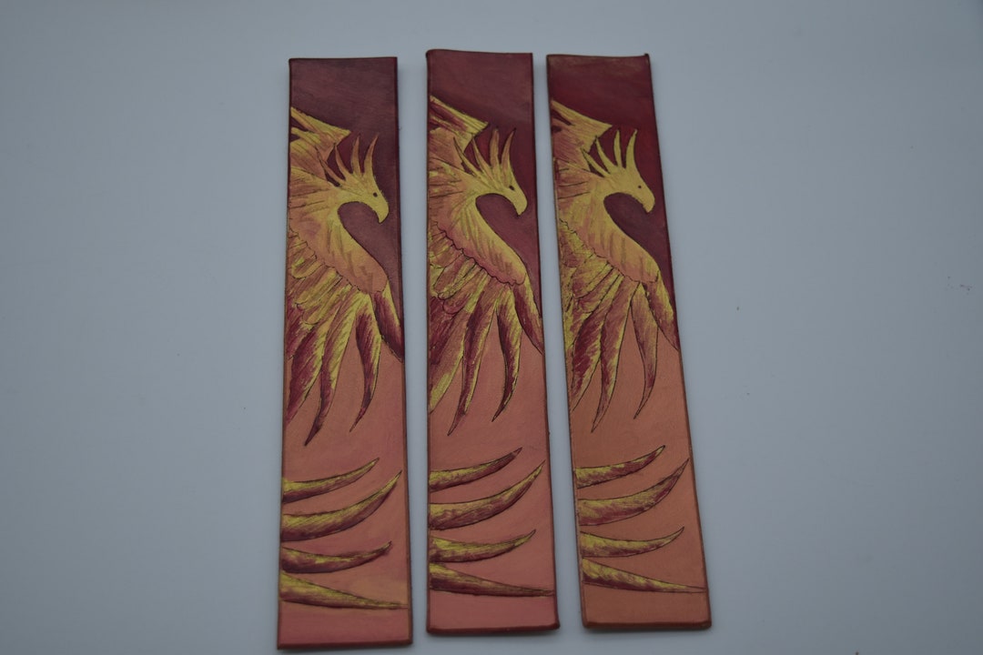 Phoenix Leather Bookmark - Etsy