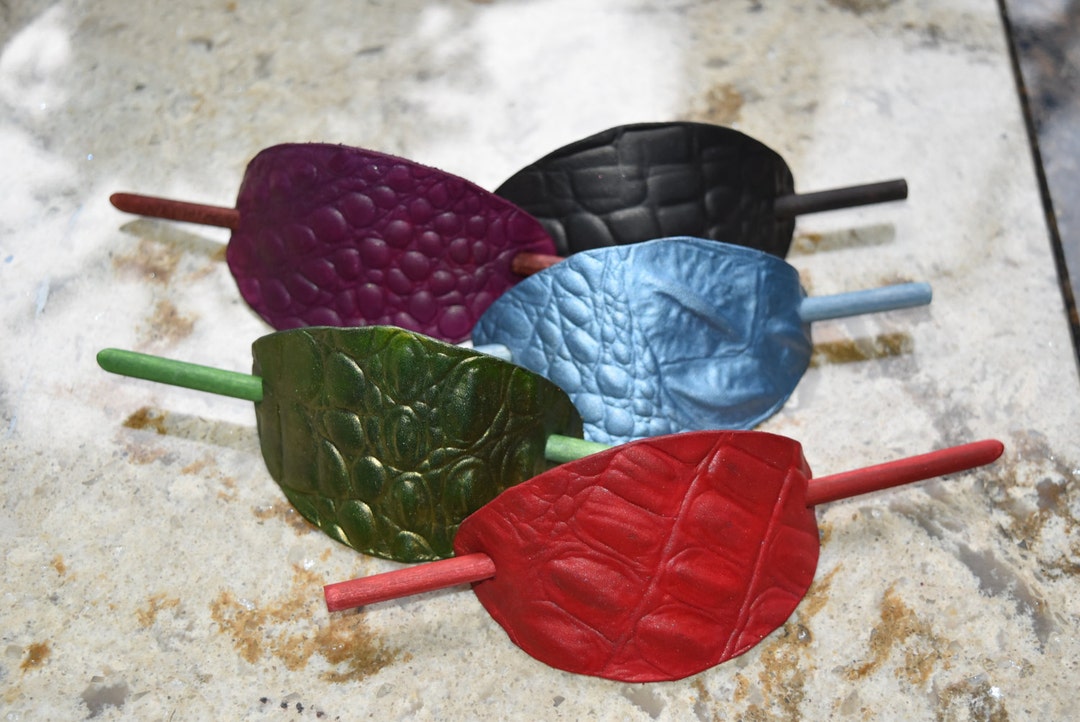 Dragon Skin/scale Leather Hair Sticks - Many Different Colours - Etsy