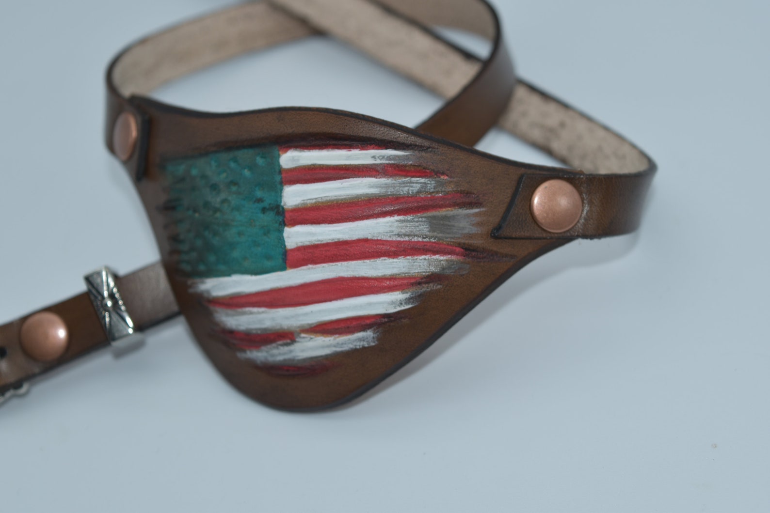 US Flag Distressed Leather Eye Patch With Adjustable Buckle | Etsy