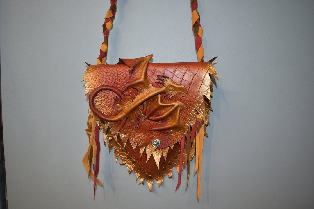 Fantasy Dragon Leather Purse Fire Dragon - 9 Inch Dragon - This One ...