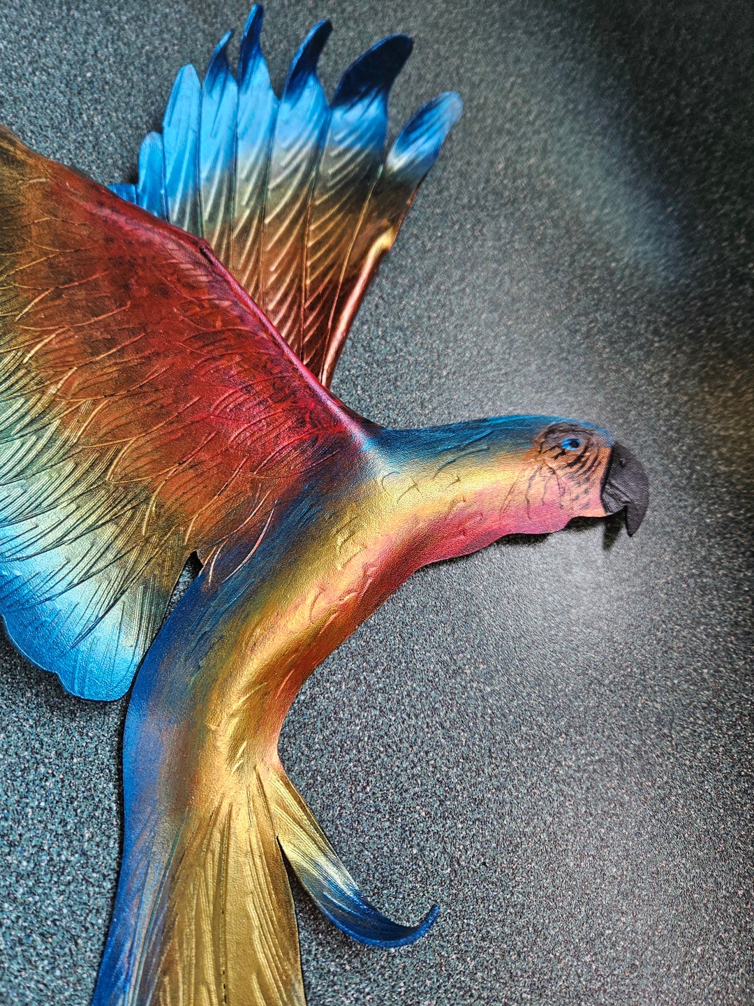 Leather Parrot Type Bird Wall Art - Fantasy Birds Not True Colour, Just ...