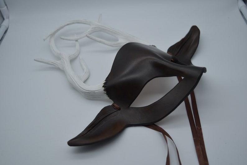 Deer Elk Antlered Leather Mask Custom Order - Etsy