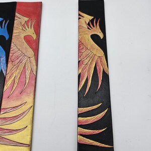 Phoenix Leather Bookmark - Etsy