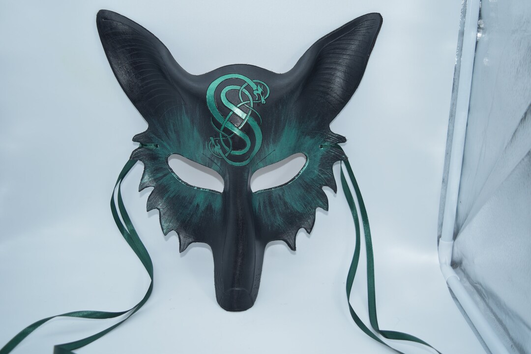 Loki Wolf, Black Wolf Leather Mask - Black Wolf Mask for Unisex - This ...