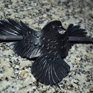 Leather Hair Stick Crow or Raven Hair Stick - Etsy
