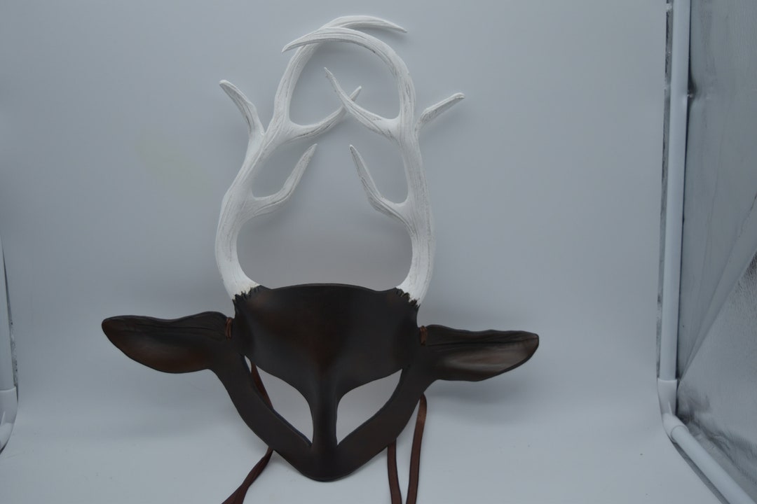 Deer, Elk Antlered Leather Mask Custom Order - Etsy
