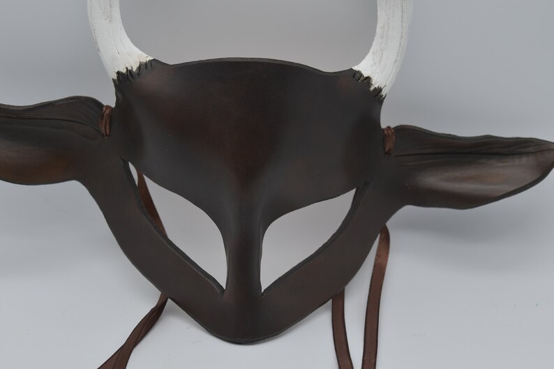 Deer Elk Antlered Leather Mask Custom Order - Etsy