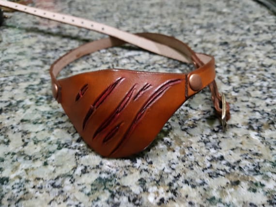 Unique scar pattern Leather eye patch with adjustable buckle | Etsy