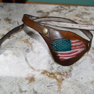 US Flag Distressed - Leather Eye Patch With Adjustable Buckle for ...