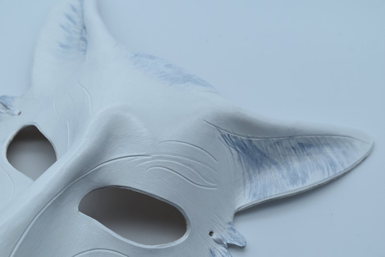 White Wolf Leather Mask White/grey Wolf Mask Custom Order | Etsy