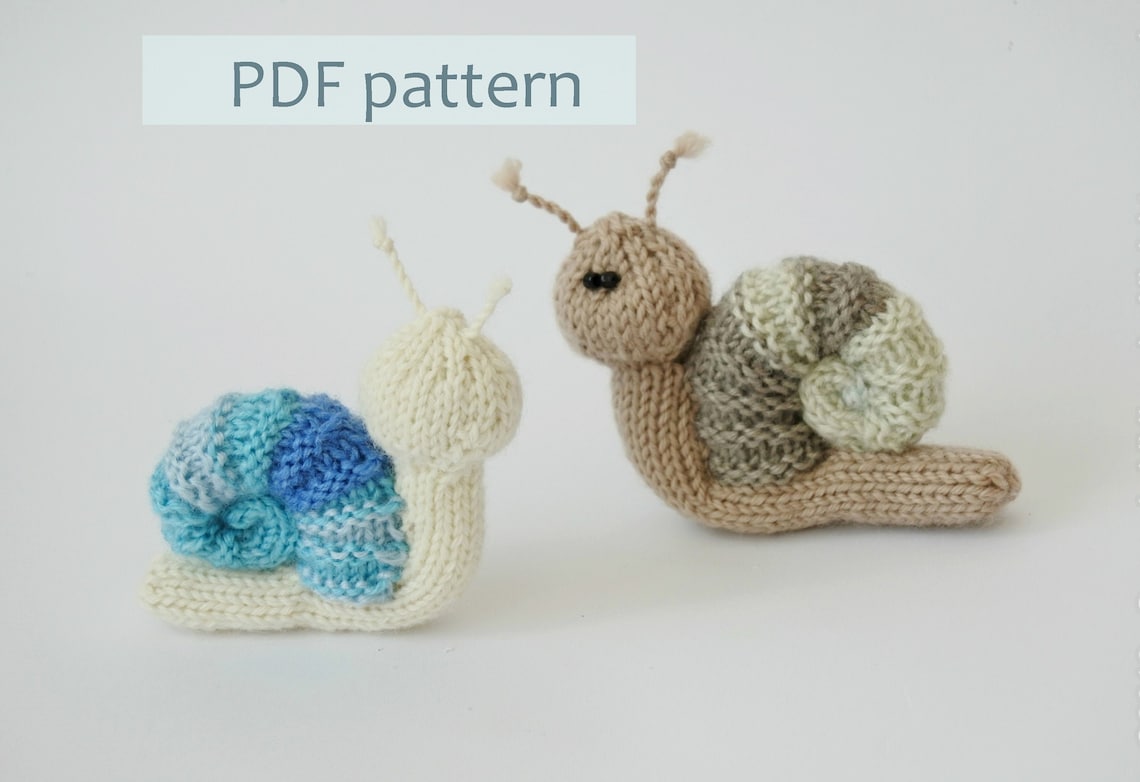 Snail toy knitting pattern knitted snail PDF pattern instant | Etsy