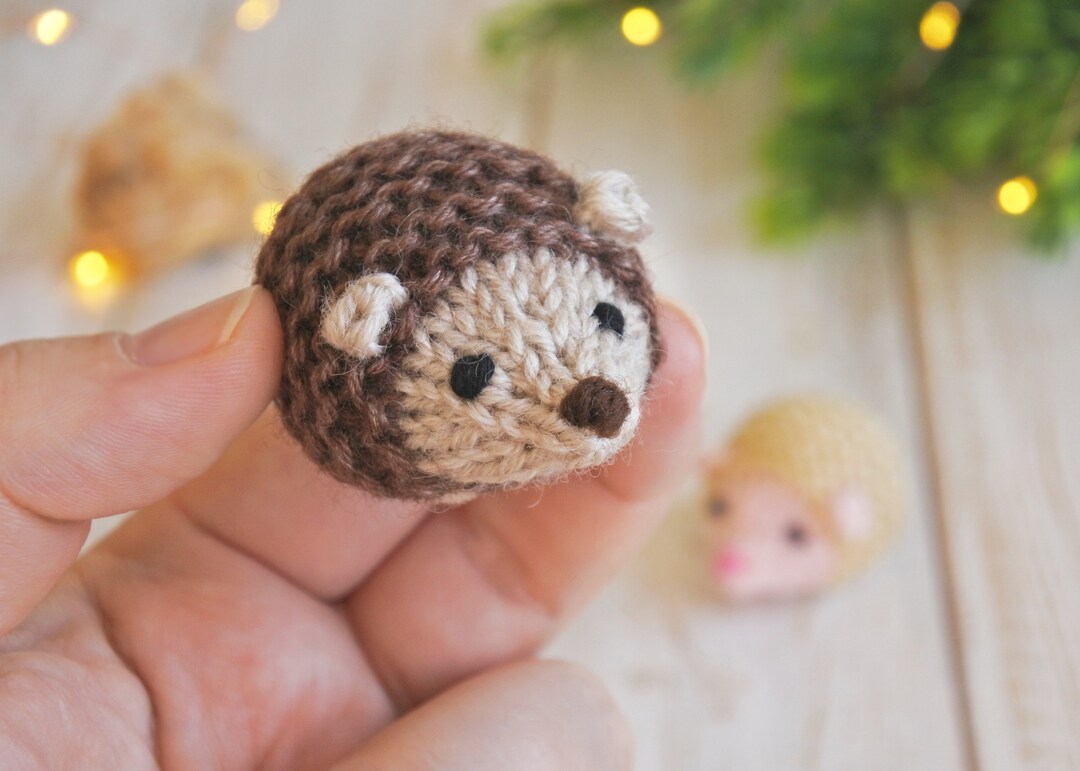 Miniature Knitted Hedgehog, Gift for Sister, Woodland Plush Toy, Tiny ...