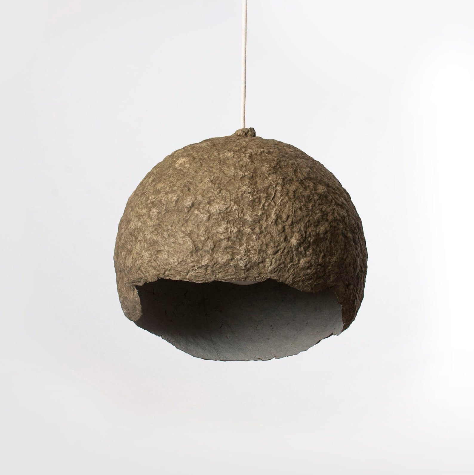 Industrial Pendant Light, Paper Mache Lamp Shade Globe Medium Rustic - Etsy