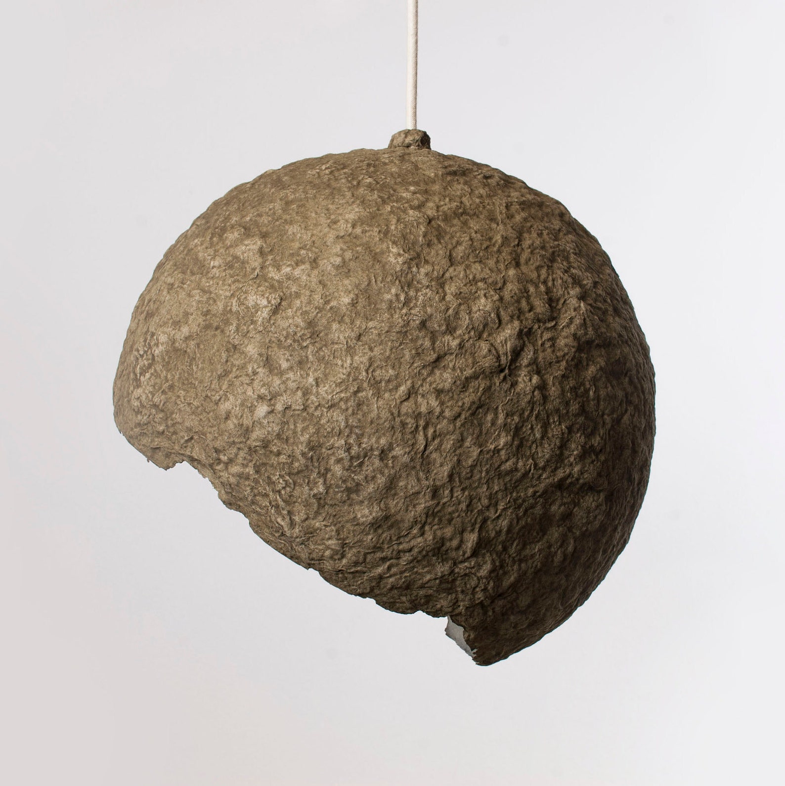 Industrial Pendant Light, Paper Mache Lamp Shade Globe Medium Rustic - Etsy