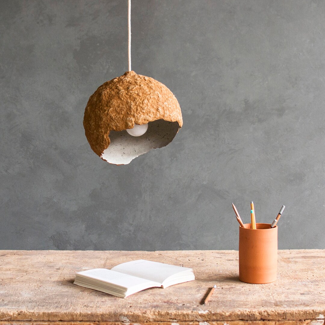 Small Nursery Night Light From Paper Mache, Small Baby Lamp Shade ...