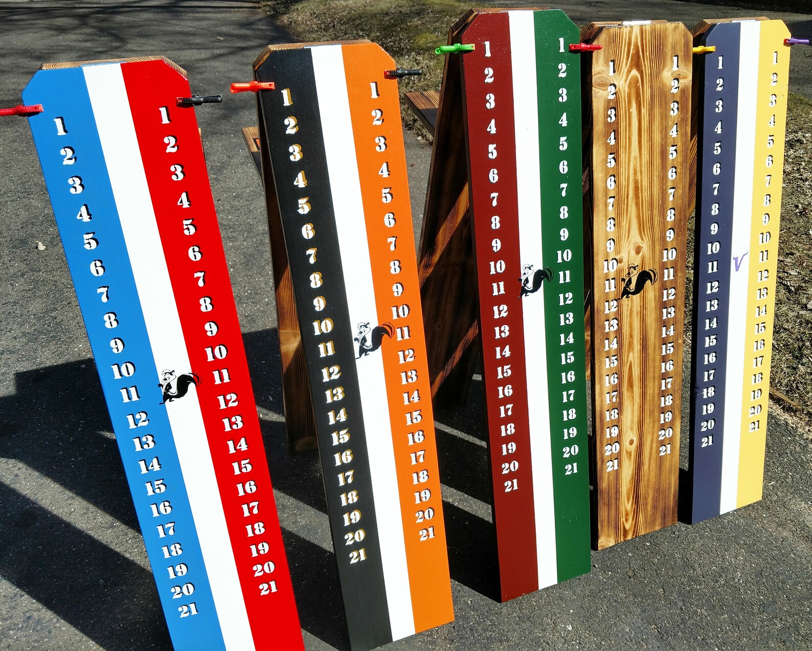 Red White and Blue Scoreboard With Drink Stand for Cornhole or Other ...