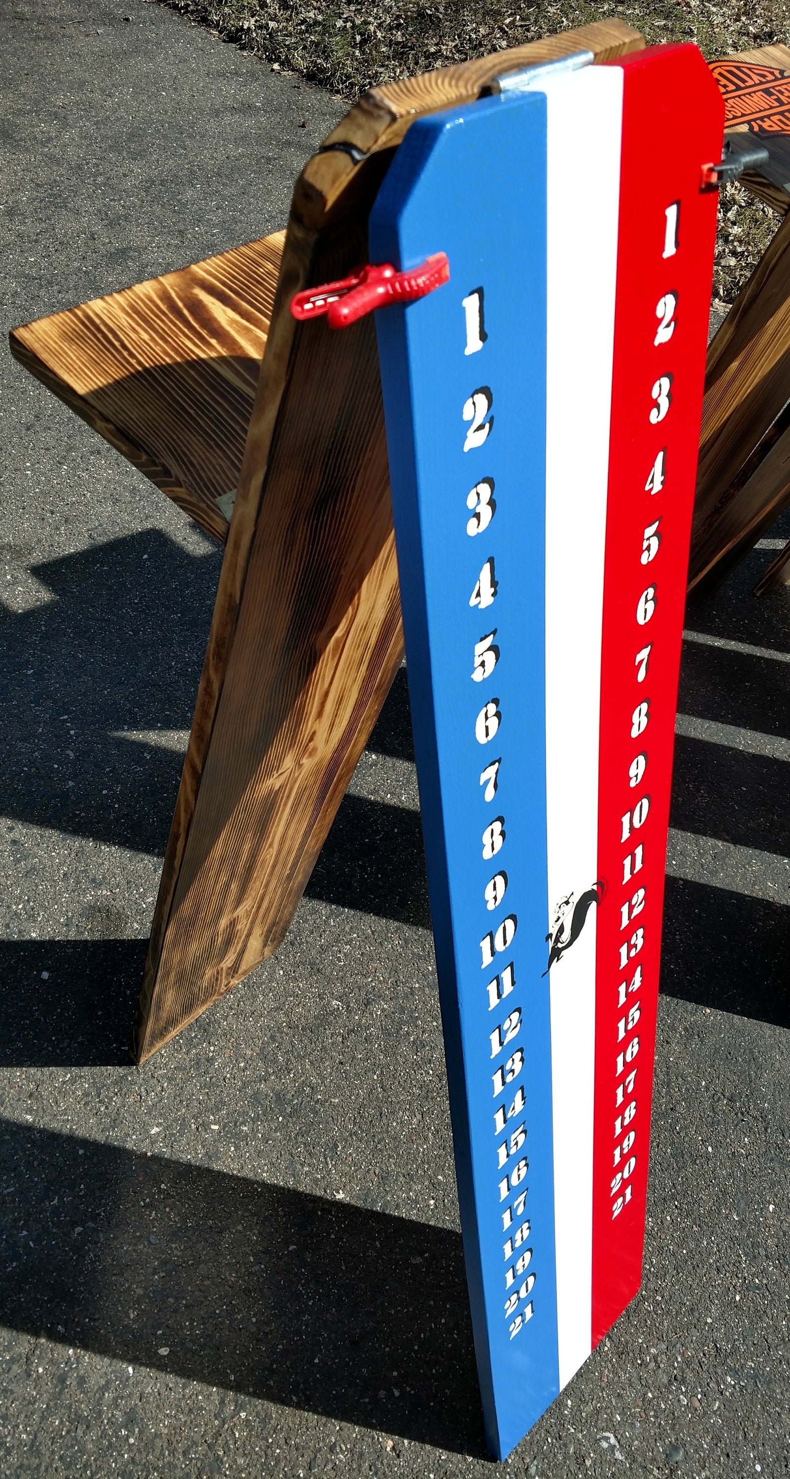 Red White and Blue Scoreboard With Drink Stand for Cornhole or Other ...