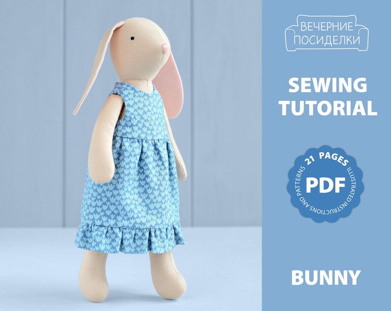 PDF Bunny Sewing Pattern & Tutorial DIY Animal Rag Doll | Etsy