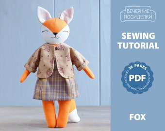 Raggedy Fennec Textile Fox Doll PDF pattern Sewing Pattern & Tutorial Home & Hobby Craft ...