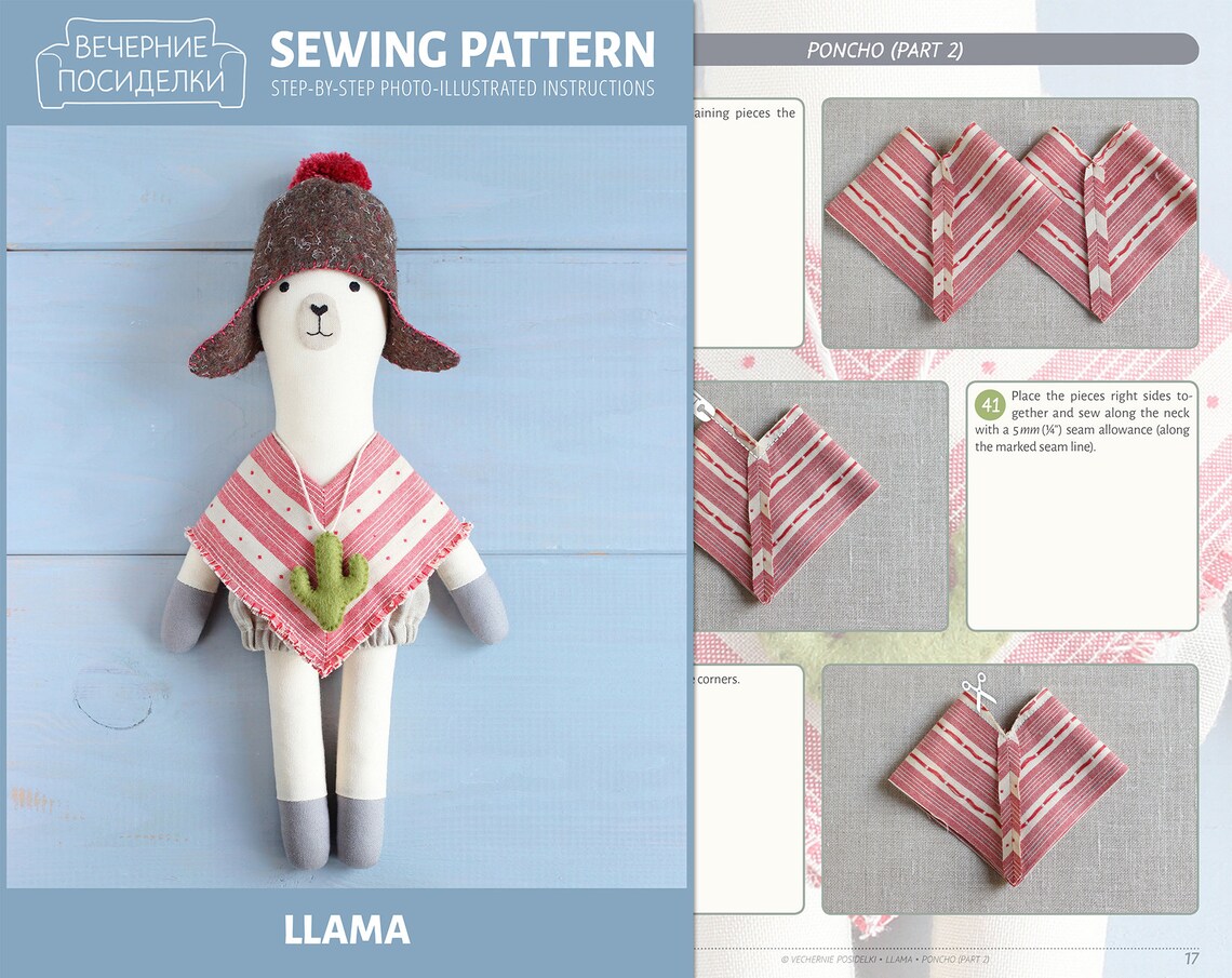 PDF Llama Alpaca Sewing Pattern & Tutorial DIY Animal Rag | Etsy