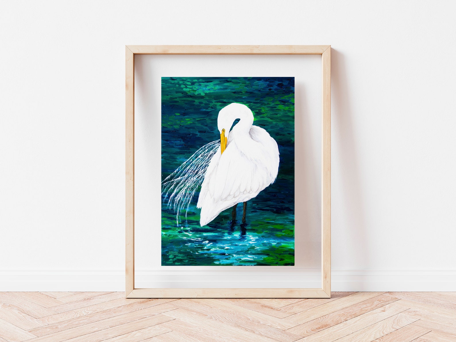 Great Egret Print Egret Print Coastal Bird Art - Etsy