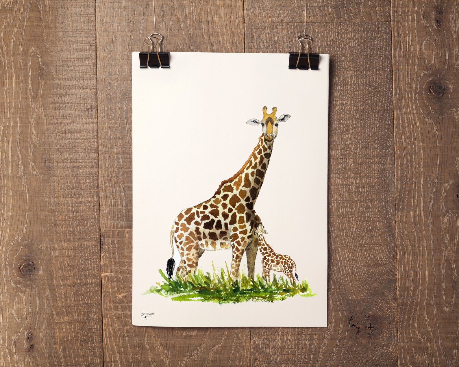 Baby Giraffe Print Baby Animal Print Baby Room Art Giraffe | Etsy