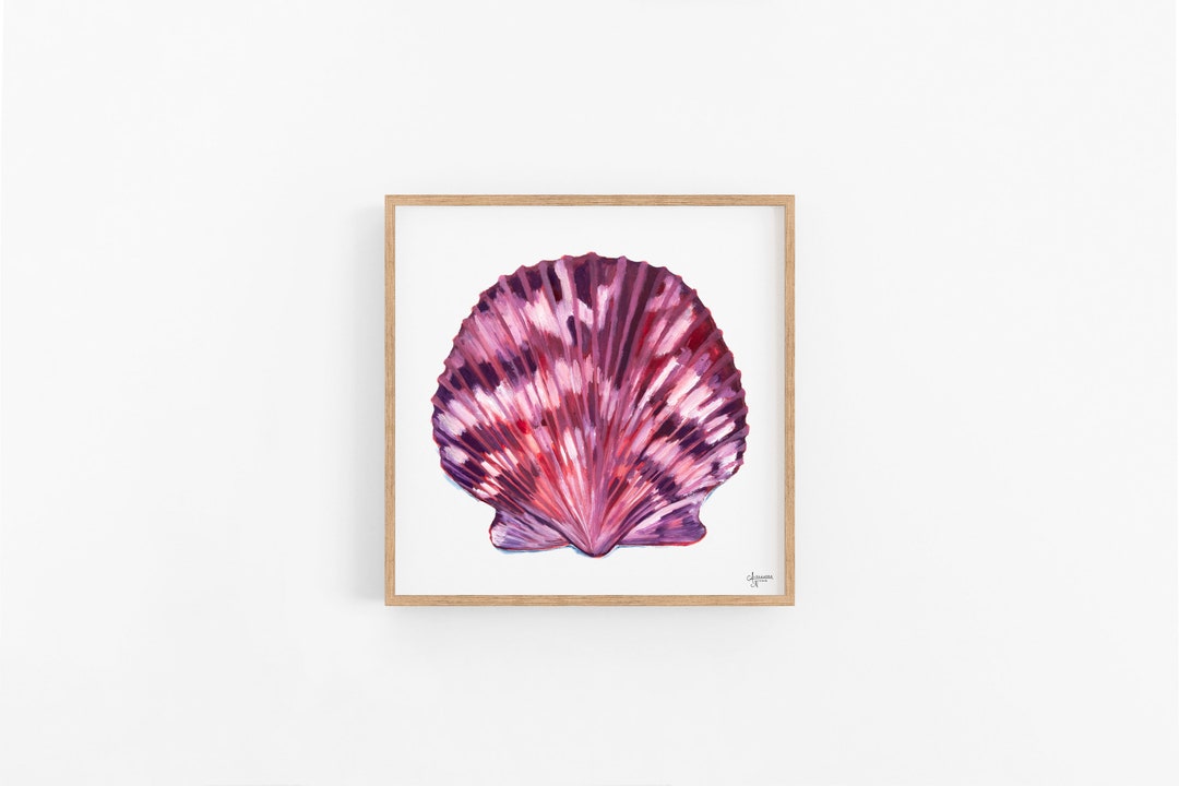 Sea Shell Print, Scallop Shell, Sea Shell Art, Beach House Decor ...