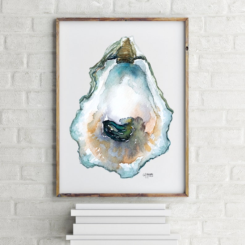 Oyster Painting Shell Print Oyster Art Oyster Shell Print - Etsy