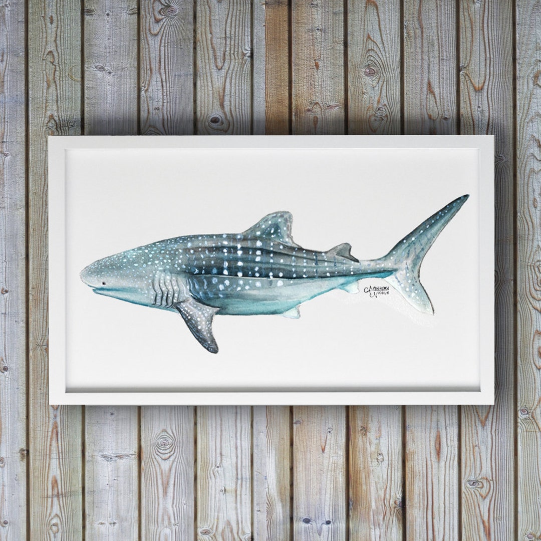 Shark Art, Shark Painting, Whale Shark, Ocean Art, Sea Life Art, Nature ...