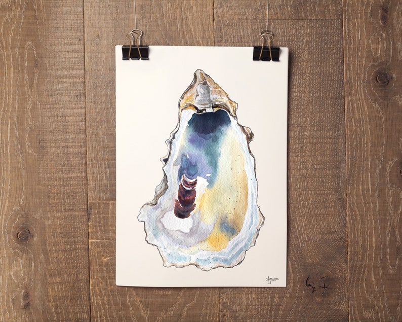 Oyster Painting Alexandra Nicole Shell Print Oyster Art - Etsy