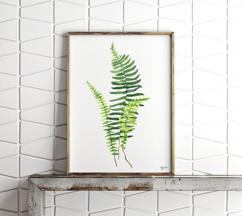 Watercolor Fern Print Fern Painting Botanical Art Plant | Etsy