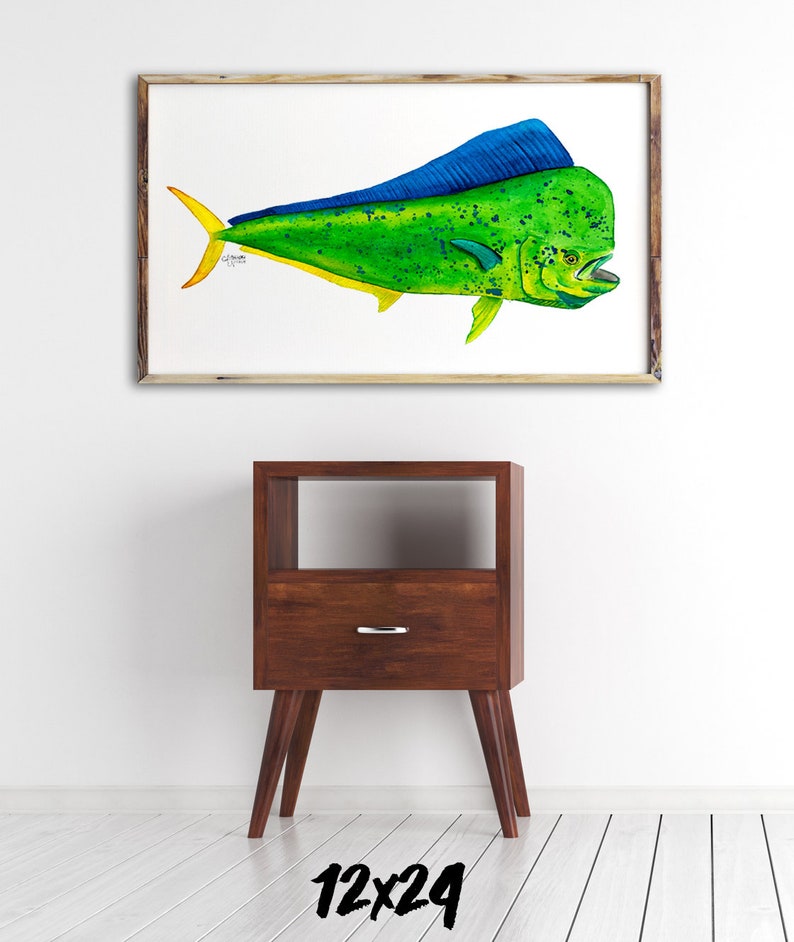 Mahi Mahi Watercolor Art Print Fish Decor Coastal Art Fish - Etsy