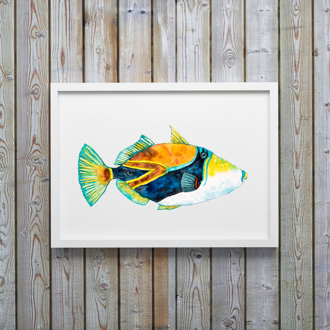 Trigger Fish Art Print Hawaiian Fish or Tropical Decor Aka ...