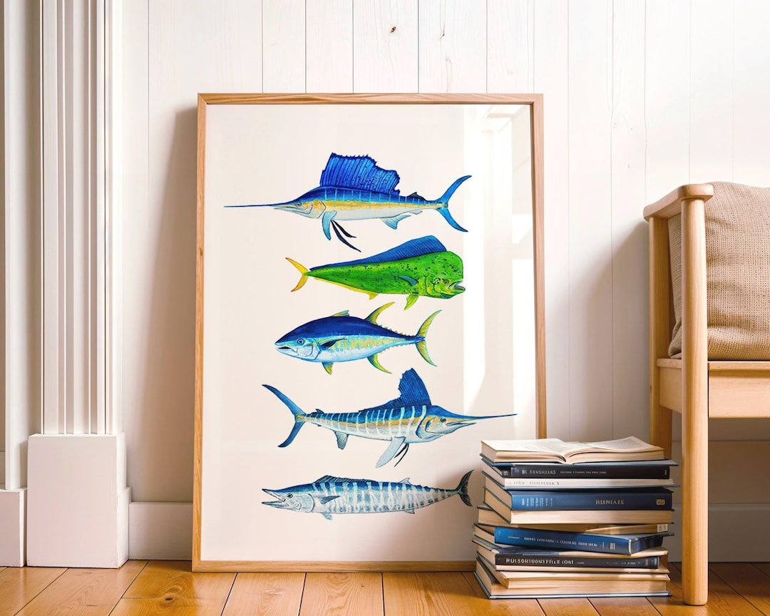 Offshore Grand Slam Art Print: Sailfish, Tuna, Marlin & More | Gift for ...